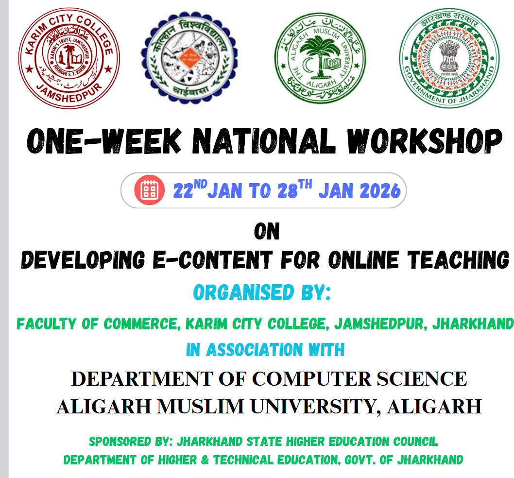 One-Week National Workshop on “Developing E-content for Online Teaching ...